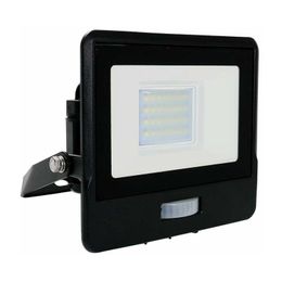 V-TAC - LED-Flutlichtstrahler mit PIR-Sensor - Schwarz - Samsung - IP65 - 20W - 1510 Lumen - 6500K - 5 Jahre