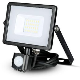 V-TAC - Drehbare LED-Flutlichtstrahler mit PIR-Sensor - Samsung - IP65 - Schwarz - 20W - 1600 Lumen - 4000K - 5 Jahre