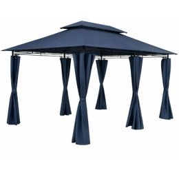 Casaria - Pavillon 3x4m Gartenzelt Garten Seitenteile Metall Wasserabweisend Topas blau