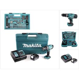 Makita DHP 453 FX12 Akku Schlagbohrschrauber 18V 42Nm + 1x 3,0Ah + Ladegerät + 101tlg Zubehör Set + Koffer