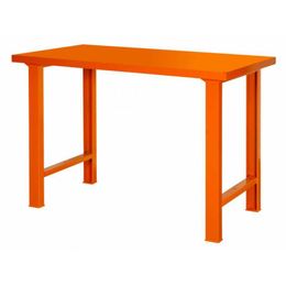 Bahco Robuste Werkbank mit Stahl-Arbeits/-Ablageplatte und 4 Beinen, orange, 1800 mm x 750 mm x 1030 mm
