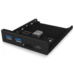 ICY BOX IB-HUB1417-i3, 3 Port Hub für 3,5" Einbauschacht mit Kartenleser