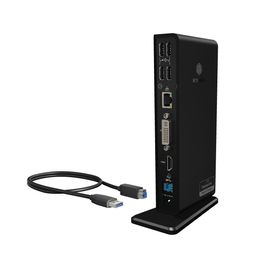 ICY BOX IB-DK2241AC 11-in-1 USB 3.0 Type-A DockingStation mit zwei Videoanschlüssen