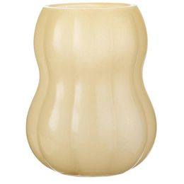 IB Laursen Vase mit Rillen Veneto durchgefärbtes Glas, Höhe 20, Ø 15.5 cm, gelb