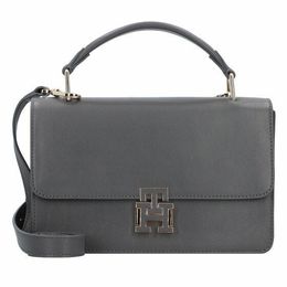 Tommy Hilfiger Pushlock Leather Handtasche Leder 25.5 cm grey