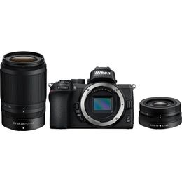 Nikon Z50 DX 16-50mm VR + DX 50-250mm Systemkamera (DX 16-50mm 1:3.5-6.3 VR, DX 50-250mm 1:4.5-6.3 VR, 20,9 MP, Bluetooth, WLAN (Wi-Fi), schwarz