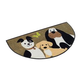 Fußmatte Round Dog Trio, wash+dry by Kleen-Tex, rechteckig, Höhe: 7 mm, braun