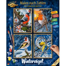 Schipper Malen nach Zahlen Meisterklasse Quattro - Wintervögel, Made in Germany, bunt
