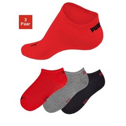 Puma Sneakersocken (3-Paar) in klassischer Form, grau|rot|schwarz