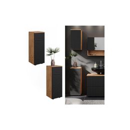 VICCO Midischrank Irma Eiche Anthrazit 30 x 81 cm 1 Schublade 2 Fächer Badezimmer