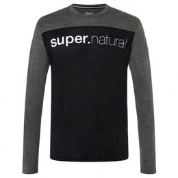 super.natural - Contrast L/S - Merinolongsleeve Gr S schwarz/grau