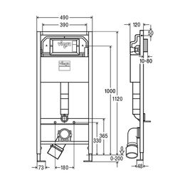 Viega WC Element Prevista Dry 8524 Objektvariante in 1120 mm 771973