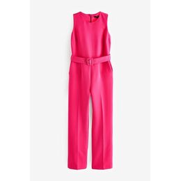 next Jumpsuit Overall mit weitem Bein und Gürtel (1-tlg)