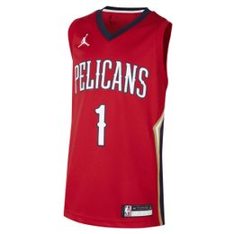 New Orleans Pelicans Statement Edition Jordan NBA Swingman Trikot für ältere Kinder - Rot