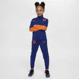 Niederlande Strike Nike Dri-FIT-Fußball-Trainingsanzug aus Strickmaterial für jüngere Kinder - Blau