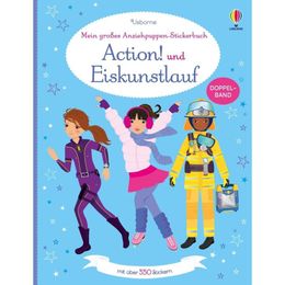 Mein großes Anziehpuppen-Stickerbuch: Action! und Eiskunstlauf - Fiona Watt, Kartoniert (TB)