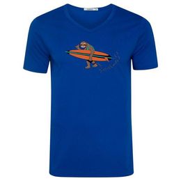 Greenbomb - Animal Sloth Surf Peak - T-Shirts - T-Shirt Gr S blau