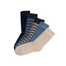 Tchibo 5 Paar Socken - Dunkelblau/Gestreift - Gr.: 41-43