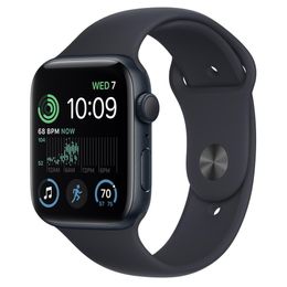 Apple Watch (Series SE) 2022 GPS + Cellular 44 mm - Aluminium Mitternacht - Sportarmband Schwarz