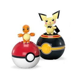 Mattel MEGA Pokémon - Pokéball Collection Glumanda und Pichu Bausatz, Mehrfarbig