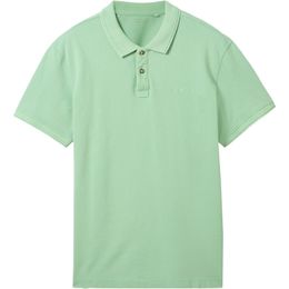 Tom Tailor Poloshirt, Logo-Stickerei, Baumwolle, für Herren, grün, XL