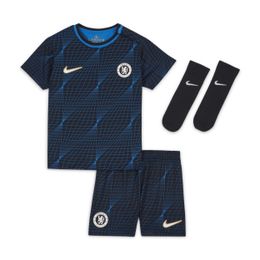 Chelsea FC 2023/24 Away dreiteiliges Nike Dri-FIT-Set für Babys und Kleinkinder - Blau