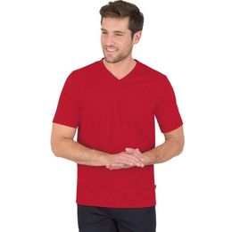 TRIGEMA T-Shirt TRIGEMA V-Shirt DELUXE Baumwolle (1-tlg), rot