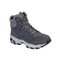 Skechers Leder-Boots "D'Lites Chill Flurry" in Grau - 37,5
