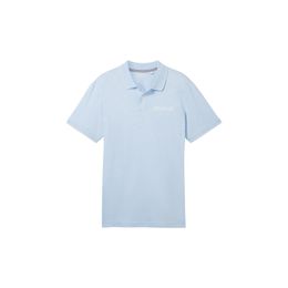 Tom Tailor Herren Poloshirt mit Logoprint, blau, Streifenmuster, Gr. XL