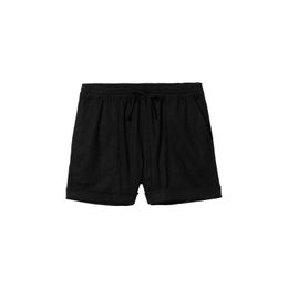 Tom Tailor Denim Damen Shorts mit Leinen, schwarz, Uni, Gr. L