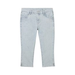Tom Tailor Damen Alexa Capri Jeans, blau, Nadelstreifen, Gr. 28