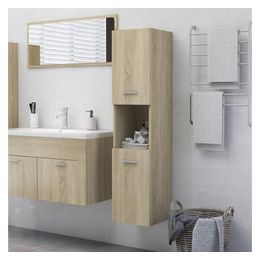 vidaXL Badmöbel-Set Badezimmerschrank Sonoma-Eiche 30x30x130 cm Spanplatte