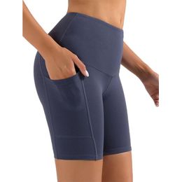 ZWY 2-in-1-Shorts Damen Gym Shorts Stretch Push Up Yoga Shorts Booty Scrunch Fitness (1-tlg) Butt Lift Stretch Yoga Leggings mit Seitentaschen