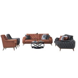 JVmoebel Wohnzimmer-Set Sofagarnitur 3+3+1+1 Sitzer Designer Wohnzimmer Set Modern von 4tlg