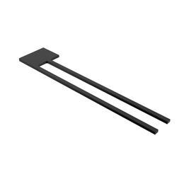 kalb Handtuchhalter Slim mit zwei Stangen f&uuml;r Waschtisch, schwarz, Aluminium, L&auml;nge: 400mm, H&ouml;he: 6mm, Tiefe: 80mm