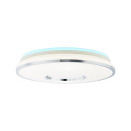 Brilliant Lampe Visitation LED Deckenleuchte 49cm weiß-silber 1x 32W LED integriert, (3125lm, 3000-6000K) Stufenlos dimmbar