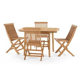 Tchibo Dining Set »Lenja« 5-teilig mit Ausziehtisch - Braun - Massivholz