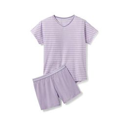 Tchibo Kinder-Pyjama - Violett/Gestreift - Kinder - Gr.: 122/128