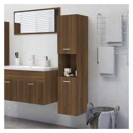 vidaXL Badmöbel-Set Badezimmerschrank Braun Eiche 30x30x130 cm Holzwerkstoff