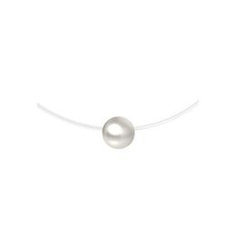 LÖB Kette mit Anhänger Damen Halskette Nylon mit weißem Perlenanhänger