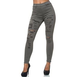 Elara Slim-fit-Jeans Elara Damen Hose Zerrissen Destroyed Elements (1-tlg)