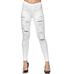 Elara Slim-fit-Jeans Elara Damen Hose Zerrissen Destroyed Elements (1-tlg)