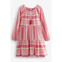 next Minikleid Kaftan-Sommerkleid in Minilänge und Jacquarddesign (1-tlg)