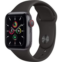 Apple Watch (Series SE) 2020 GPS + Cellular 44 mm - Aluminium Space Grau - Sportarmband Schwarz