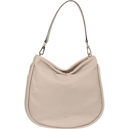 abro+ Schultertasche, Reißverschluss, Rindsleder, für Damen, beige