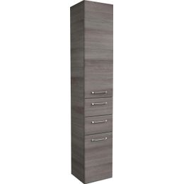 Hochschrank SAPHIR "Quickset Badschrank 35 cm breit, 2 Türen, Schubladen, 3 Einlegeböden" Schränke Gr. B/H/T: 35 cm x 185,5 cm x 33 cm, 2 St., grau (graphit, graphit) Bad-Hochschrank Bad-Hochschränke