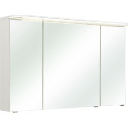 Spiegelschrank SAPHIR "Balto Sprint Badschrank mit LED-Lichtkranz, 120 cm breit, 3 Türen" Schränke Gr. B/H/T: 120 cm x 72,3 cm x 17 cm, 3 St., weiß (weiß glanz) Bad-Spiegelschränke