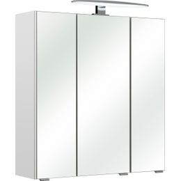 Spiegelschrank SAPHIR "Quickset 953 Badschrank, 3 Spiegeltüren, 6 Einlegeböden, 65 cm breit" Schränke Gr. B/H/T: 65 cm x 70 cm x 20 cm, 3 St., weiß (weiß glanz) Bad-Spiegelschränke