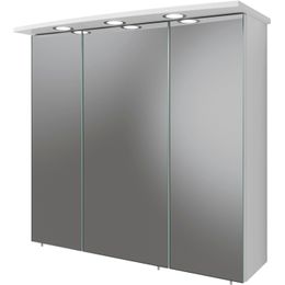Spiegelschrank SAPHIR "Quickset 316 Badschrank, 3 Spiegeltüren, 6 Einlegeböden, 75 cm breit" Schränke Gr. B/H/T: 75 cm x 72 cm x 20 cm, 3 St., weiß (weiß glanz) Bad-Spiegelschränke