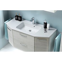Waschtisch SAPHIR "Quickset Waschplatz inkl. Keramikwaschtisch, 112 cm breit, 2 Türen" Waschtische weiß (eiche weiß, eiche weiß) Waschtische